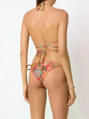 AMIR SLAMA Palm Leaf Print Bikini