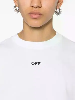Off-White Cotton Diag-stripe T-shirt - White