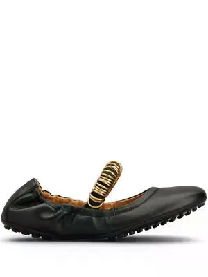 TOD'S Ballerina Shoes With Ring Detail - Black