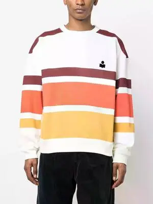 MARANT Meyoan Logo-print Striped Sweatshirt - Neutrals