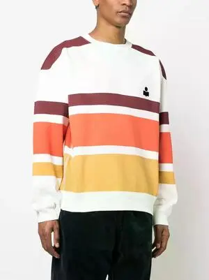 MARANT Meyoan Logo-print Striped Sweatshirt - Neutrals
