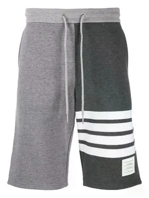Thom Browne 4-bar Stripe Tonal Track Shorts - Grey