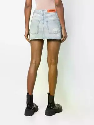 Heron Preston Distressed Denim Mini Skirt