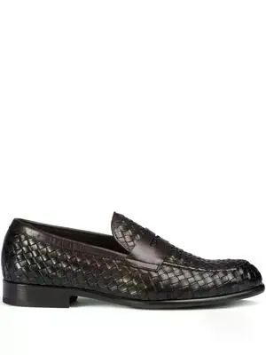 DOUCAL'S Woven Leather Loafers - Brown