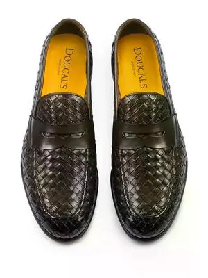 DOUCAL'S Woven Leather Loafers - Brown