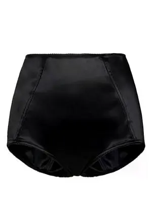 ROOM76 Satin High-waisted Briefs - Black