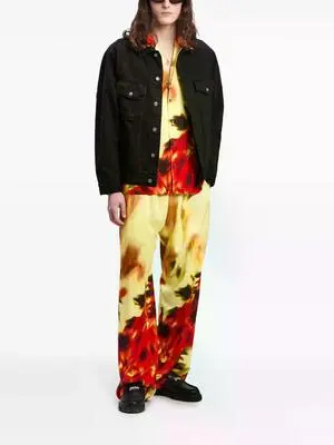 Palm Angels Abstract-print Notched-collar Shirt
