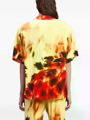 Palm Angels Abstract-print Notched-collar Shirt