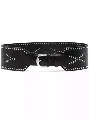 Isabel Marant Étoile Telma Studded Leather Belt - Black