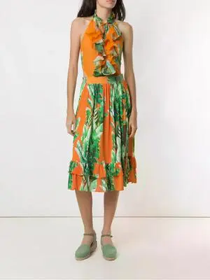 AMIR SLAMA Printed Ruffle Swimsuit