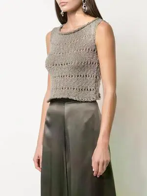 Voz Open Knit Crop Top