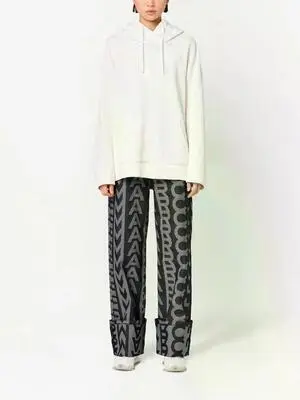 Marc Jacobs Monogram Oversized Drawstring Hoodie - Neutrals