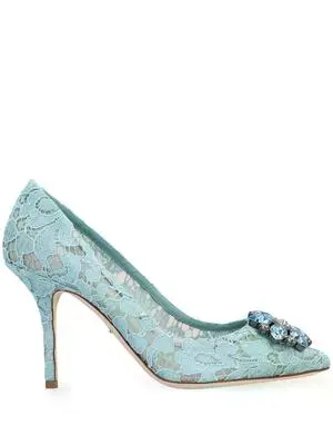 Dolce & Gabbana Bellucci Rainbow Lace Brooch-detail Pumps - Blue
