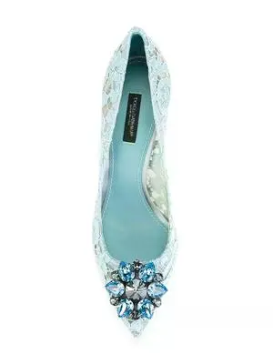 Dolce & Gabbana Bellucci Rainbow Lace Brooch-detail Pumps - Blue