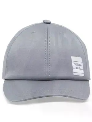 Thom Browne Logo Appliqué Cotton Baseball Cap - Grey