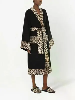 Dolce & Gabbana Cotton Terry Bath Robe - Black