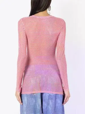 AMIR SLAMA Gingham-check Pattern Top