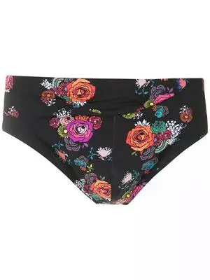 AMIR SLAMA Printed Swim Trunks - Black