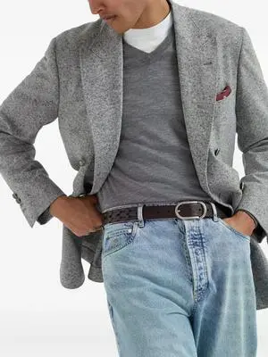 Brunello Cucinelli V-neck Wool Jumper - Grey