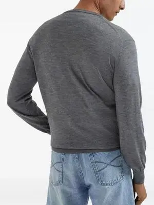 Brunello Cucinelli V-neck Wool Jumper - Grey