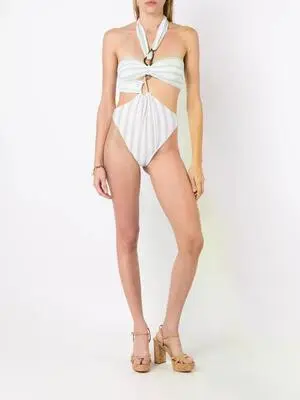 AMIR SLAMA Asymmetric Halter-neck Swimsuit