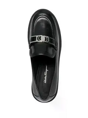 FERRAGAMO Vara Chain Leather Loafers