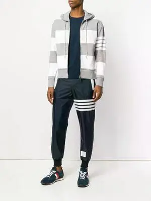 Thom Browne Signature-stripe Crew-neck T-shirt - Blue
