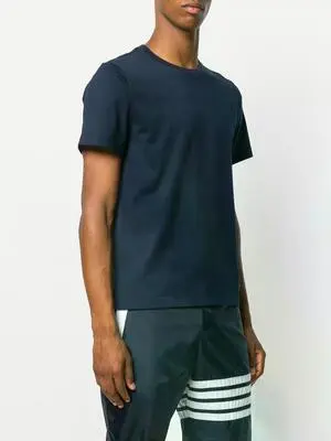 Thom Browne Signature-stripe Crew-neck T-shirt - Blue