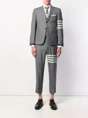 Thom Browne 4-bar Striped Wool Trousers - Grey