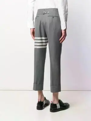 Thom Browne 4-bar Striped Wool Trousers - Grey