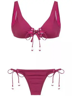 AMIR SLAMA Lace-up Bikini - Pink