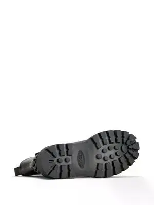 TOD'S Logo-plaque Leather Ankle Boots - Black