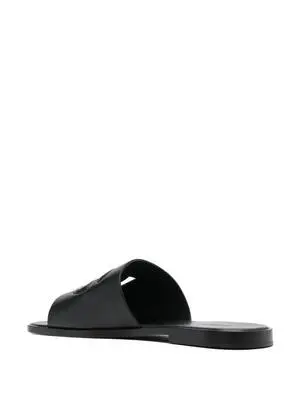 Dolce & Gabbana Embossed-logo Leather Slides