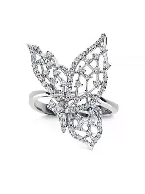 LEO PIZZO 18kt White Gold Light Wings Ring - Silver
