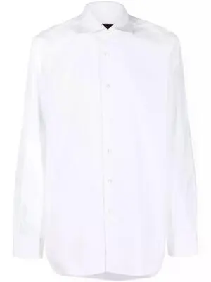 BARBA NAPOLI Cutaway-collar Cotton Shirt - White
