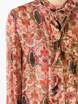 AMIR SLAMA Floral-print Silk Dress