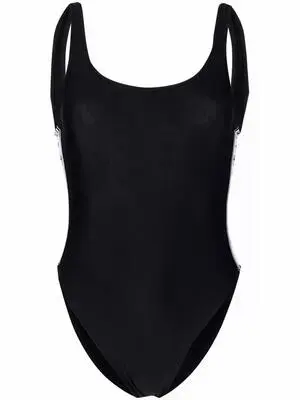 CHIARA FERRAGNI Logo-tape Open-back One-piece - Black