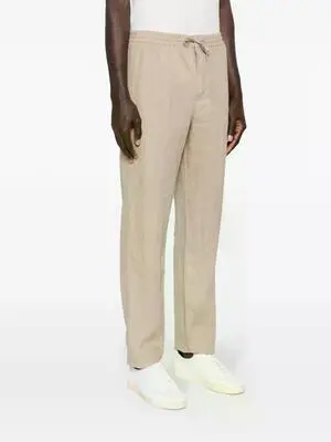 Canali Mid-rise Tapered Linen Trousers