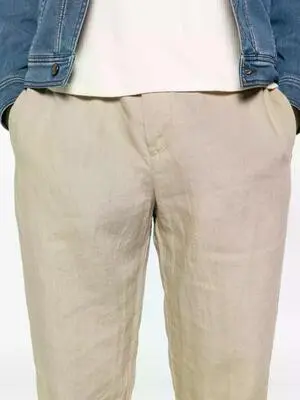Canali Mid-rise Tapered Linen Trousers