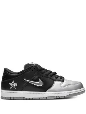 Nike Supreme X Dunk Low Og Qs "jewel Swoosh " Black Sneakers