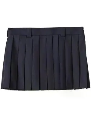Miu Miu Pleated Wool Miniskirt