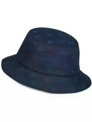 Vilebrequin Embroidered-logo Cotton Bucket Hat - Blue