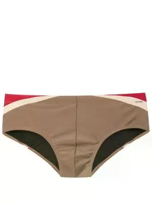 AMIR SLAMA Side-stripe Swim Trunks - Brown