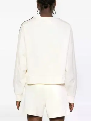 Moncler Crewneck Sweatshirt With Ribbed Trim - Neutrals