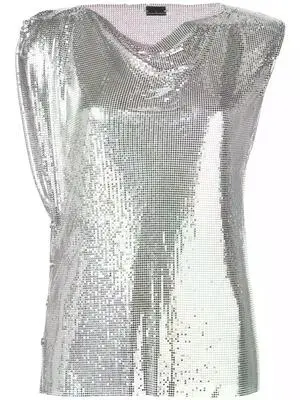 Rabanne Sequin Embroidered Disco Top