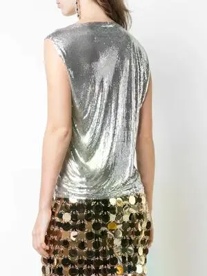 Rabanne Sequin Embroidered Disco Top