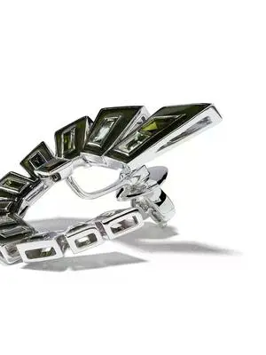 Stephen Webster 18kt White Gold Dynamite Diamond And Enamel Hoop Earrings - Silver
