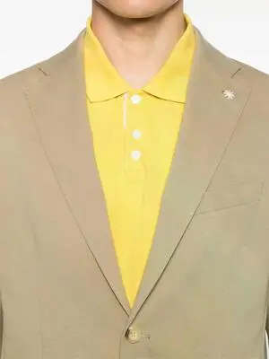 MANUEL RITZ Brooch-detail Blazer - Neutrals