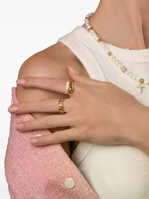 NIALAYA JEWELRY Plated Steel Round Chain Ring - Gold