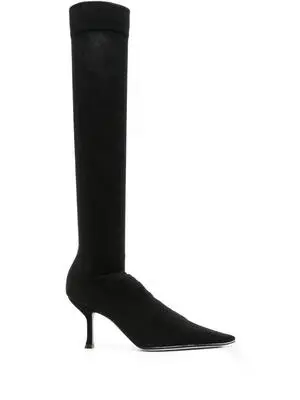 Rene Caovilla 70mm Crystal-embellished Knitted Boots
